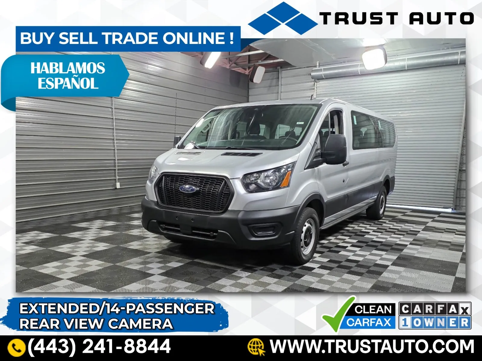 Used 2023 Ford Transit T-350 14-Passenger XL 148''WB Low Roof Extended ...