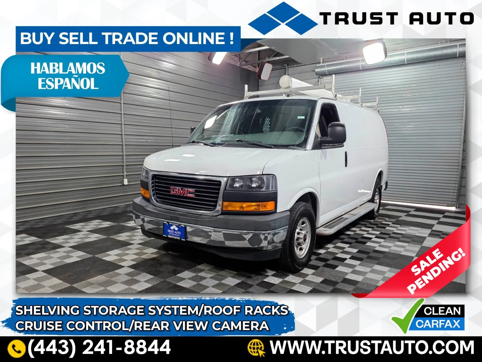 Used 2019 GMC Savana 2500 Cargo 135WB 6.0L V8 Vortec Minivan/Van w ...