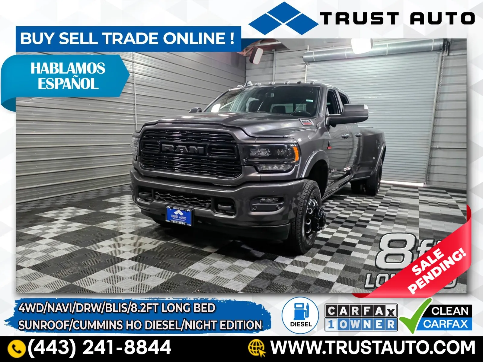 Used 2022 Ram 3500 DRW Limited 4WD Crew Cab 8FT Long Bed Dually Cummins ...