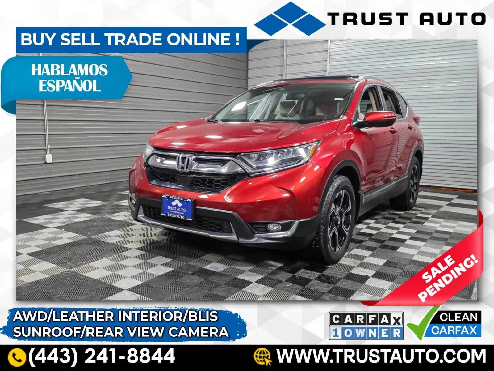 Used 2017 Honda CR-V Touring AWD SUV for sale in Sykesville, MD at ...