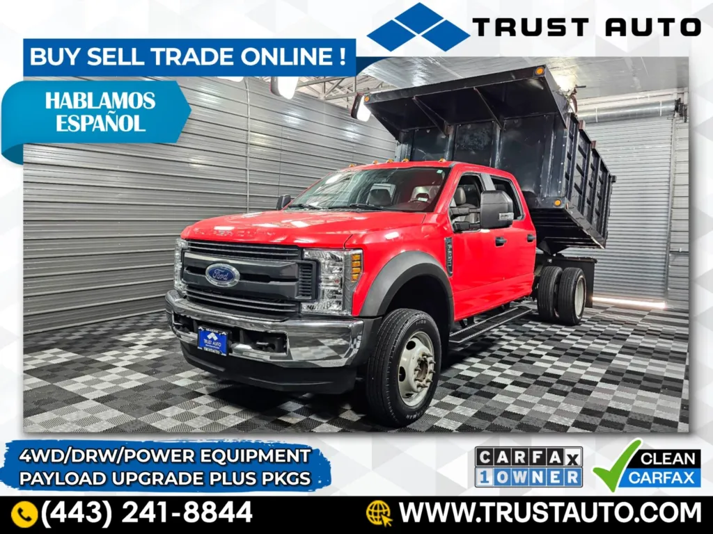 Used 2018 Ford Super Duty F-550 Dump DRW XL 4WD Crew Cab Dually 9FT Bed ...