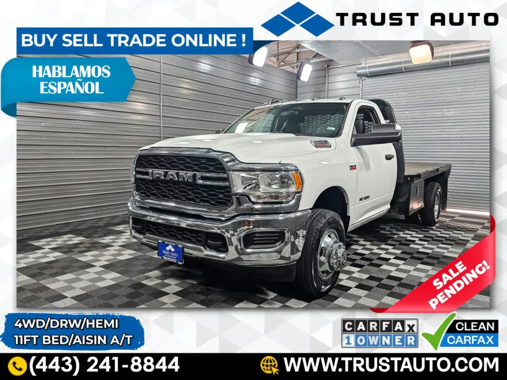 Used 2020 Ram 3500 Chassis Flatbed 4WD DRW Regular Cab Dually 11FT Bed ...