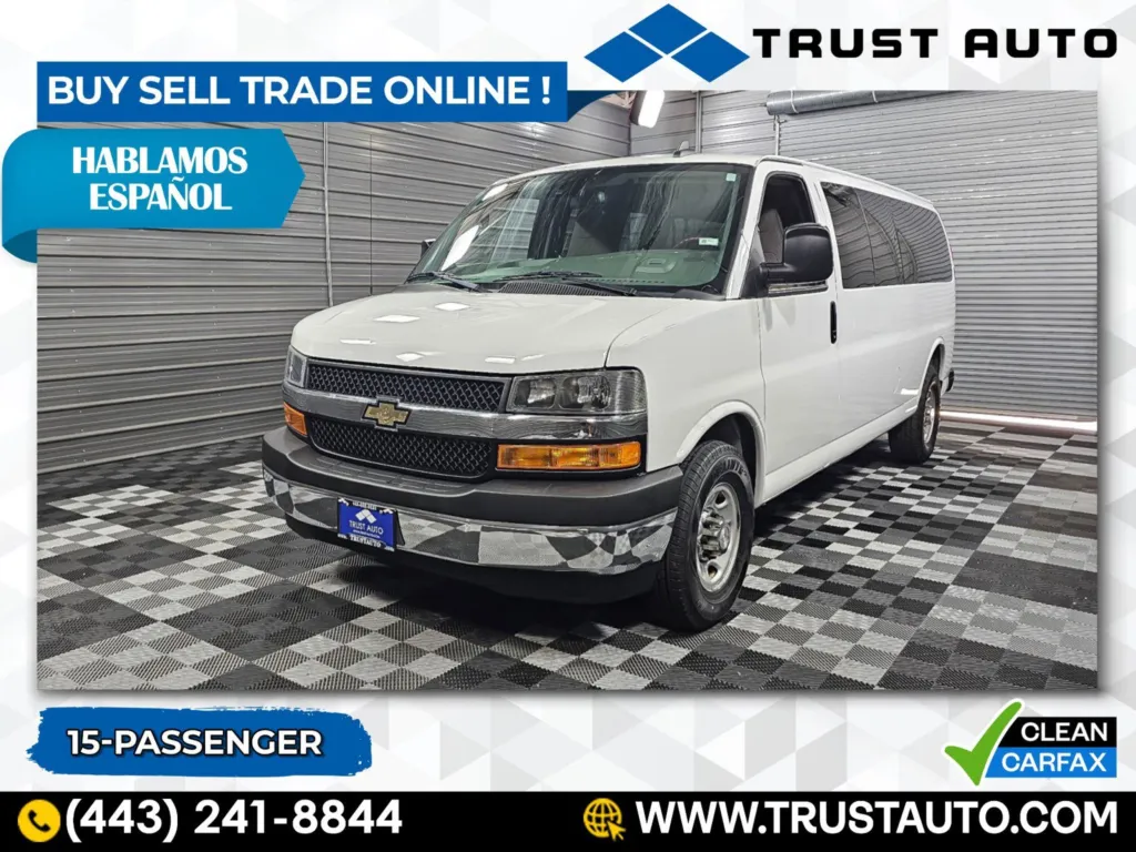 Used 2019 Chevrolet Express 3500 15-Passenger LT 155''WB Low Roof ...
