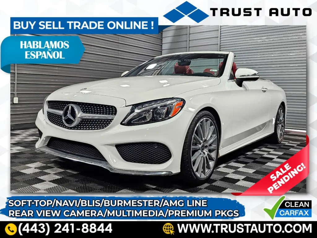 Used 2018 Mercedes-Benz C-Class C 300 Cabriolet Convertible Soft-Top w ...