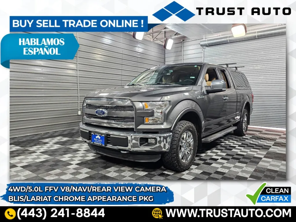 Used 2015 Ford F-150 Lariat 4WD SuperCab 5.0L FFV V8 Pickup Truck w ...