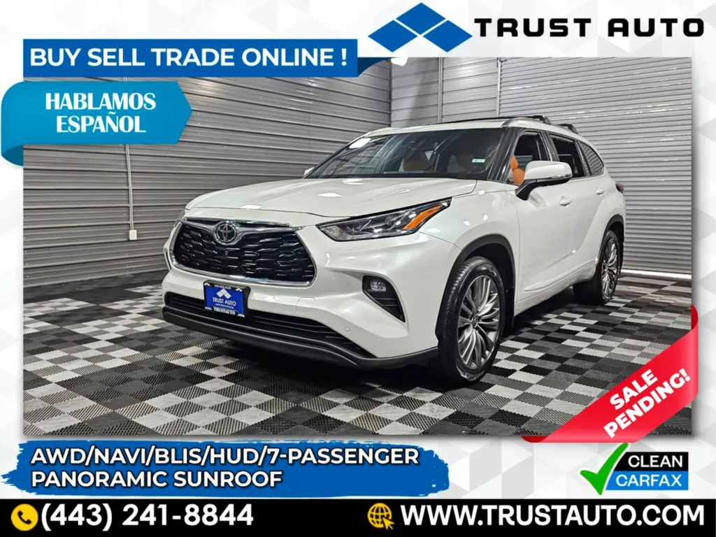 Used 2022 Toyota Highlander Platinum AWD 7-Passenger 3rd Row SUV for ...