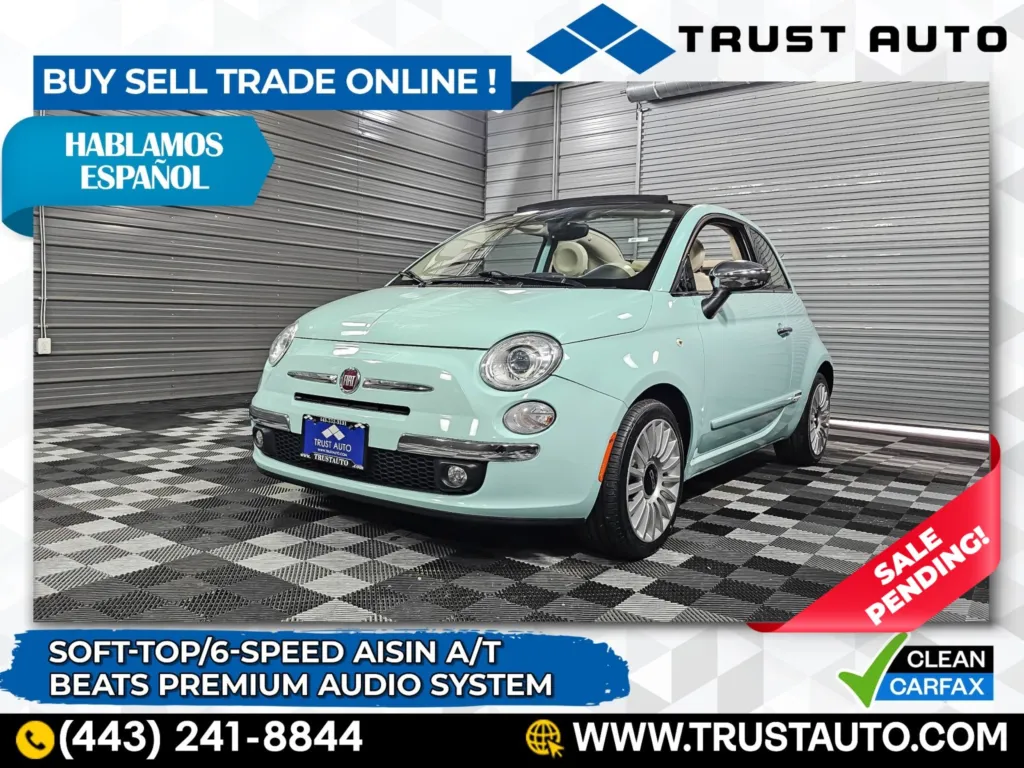 Used 2017 Fiat 500c Lounge Cabrio Soft-Top Convertible w/Automatic for ...