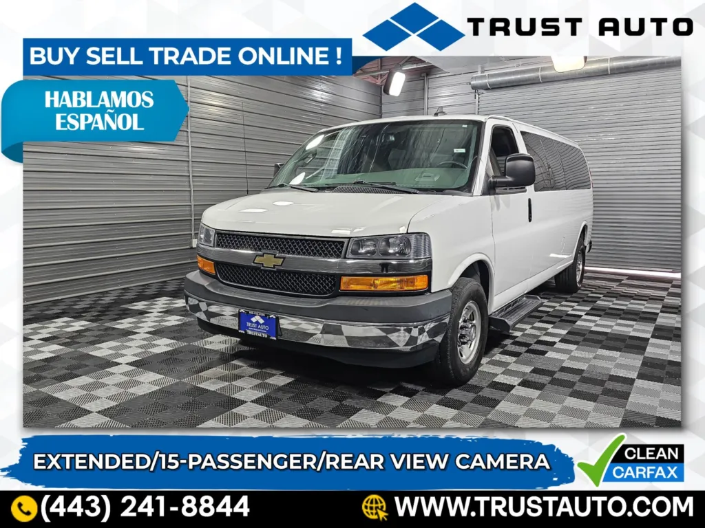 Used 2019 Chevrolet Express 3500 15-Passenger LT Extended Low Roof ...