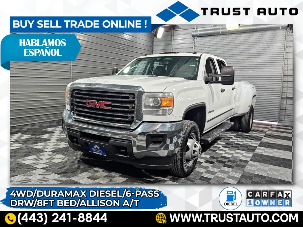 Used 2015 GMC Sierra 3500HD DRW 4WD Crew Cab Dually Duramax Diesel ...