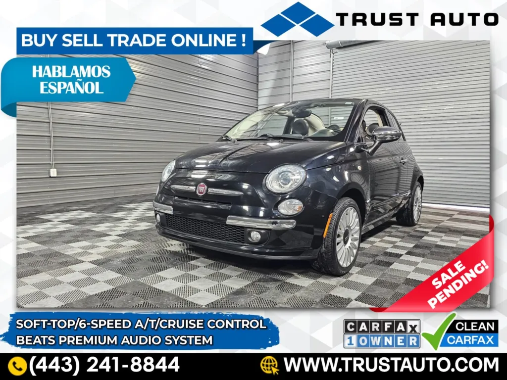 Used 2017 Fiat 500c Lounge Cabrio Soft-Top Convertible w/Automatic for ...