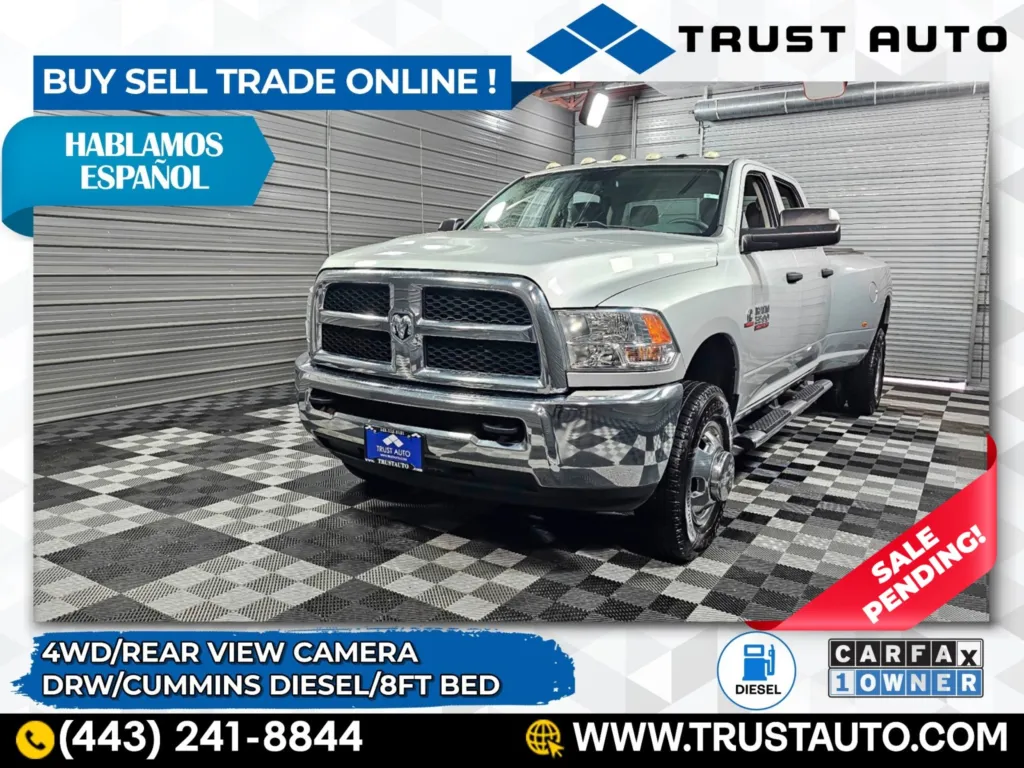 Used 2017 Ram 3500 DRW Tradesman 4WD Crew Cab Dually 8FT Bed Cummins ...