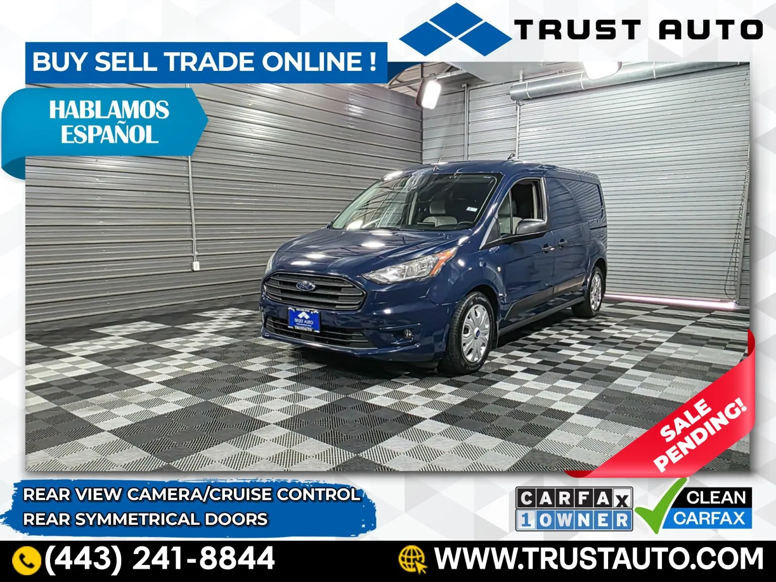 Used 2020 Ford Transit Connect Cargo XLT LWB Minivan/Van w/Rear ...