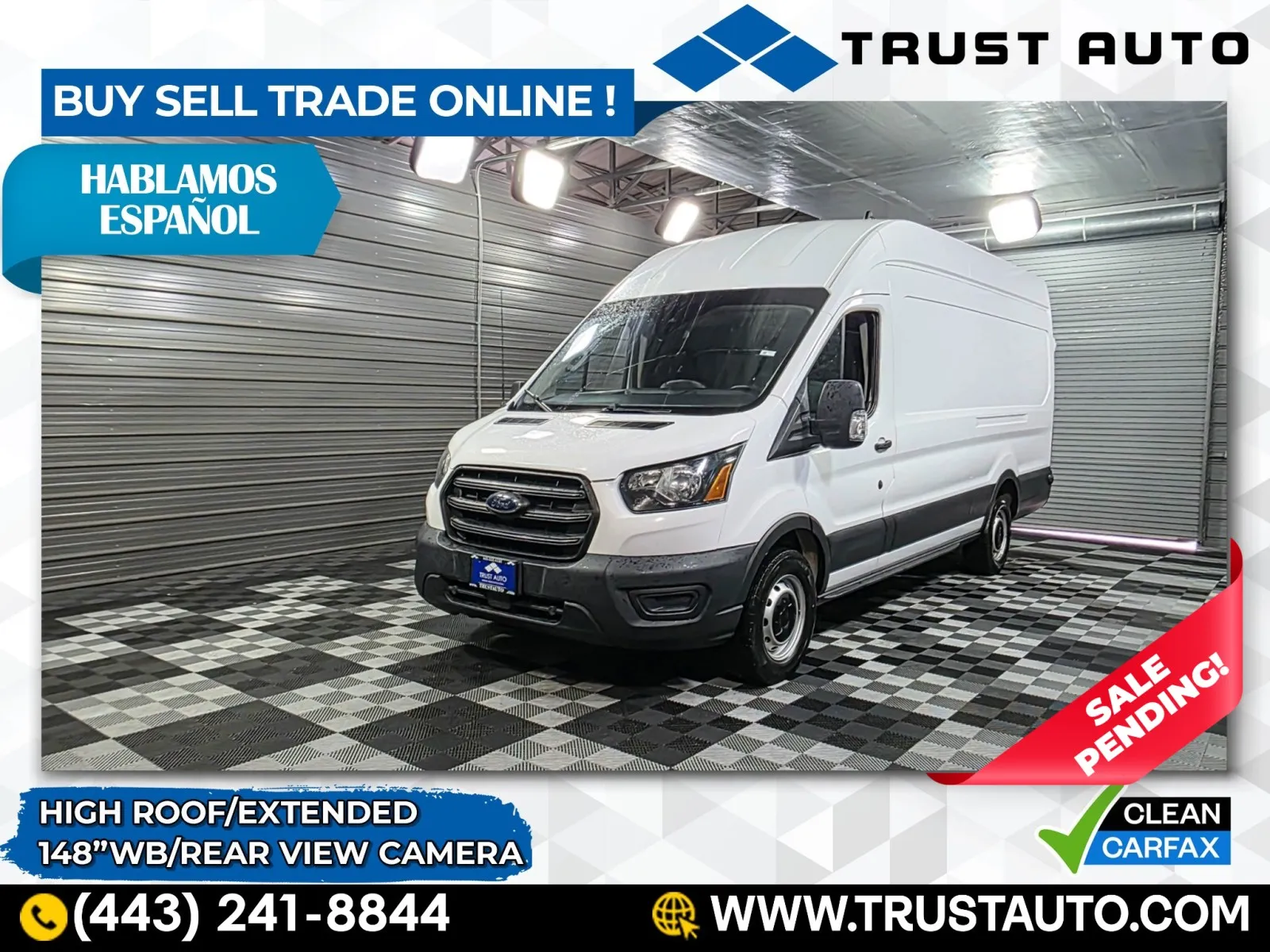 Used 2020 Ford Transit T-250 Cargo 148'' WB High Roof Extended Minivan ...