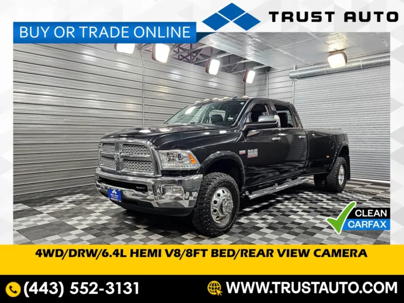 Used 2016 Ram 3500 DRW Laramie 4WD Crew Cab Dually 8FT Bed 6.4L Hemi V8 ...