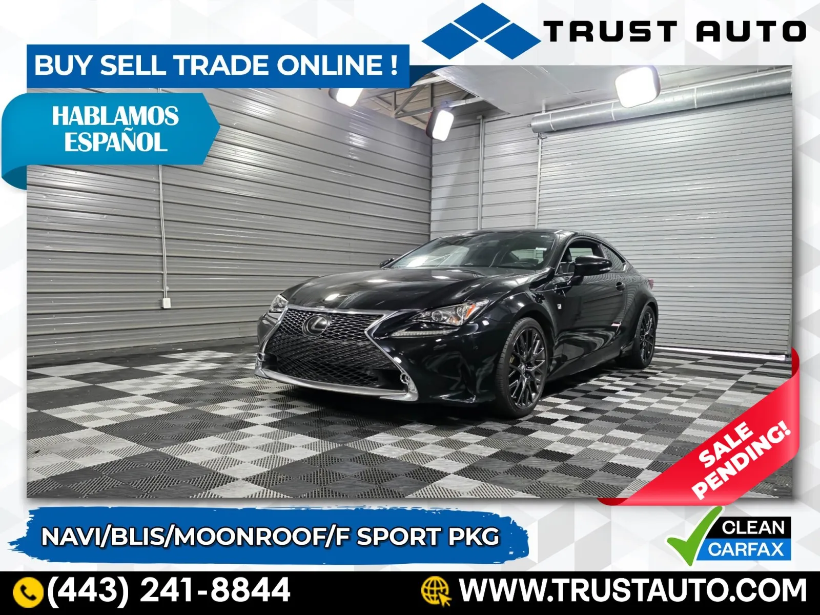 Used 2017 Lexus RC 350 Coupe w/F Sport Pkg for sale in Sykesville, MD ...