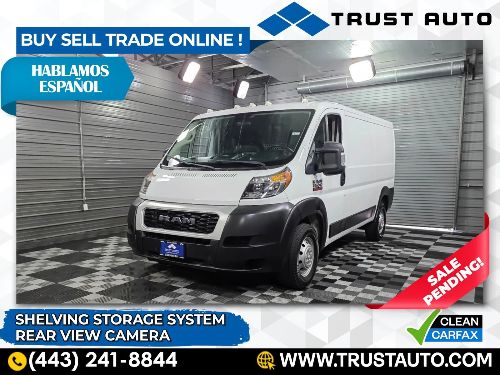 Used 2020 Ram ProMaster 1500 Cargo 136''WB Low Roof Minivan/Van for ...