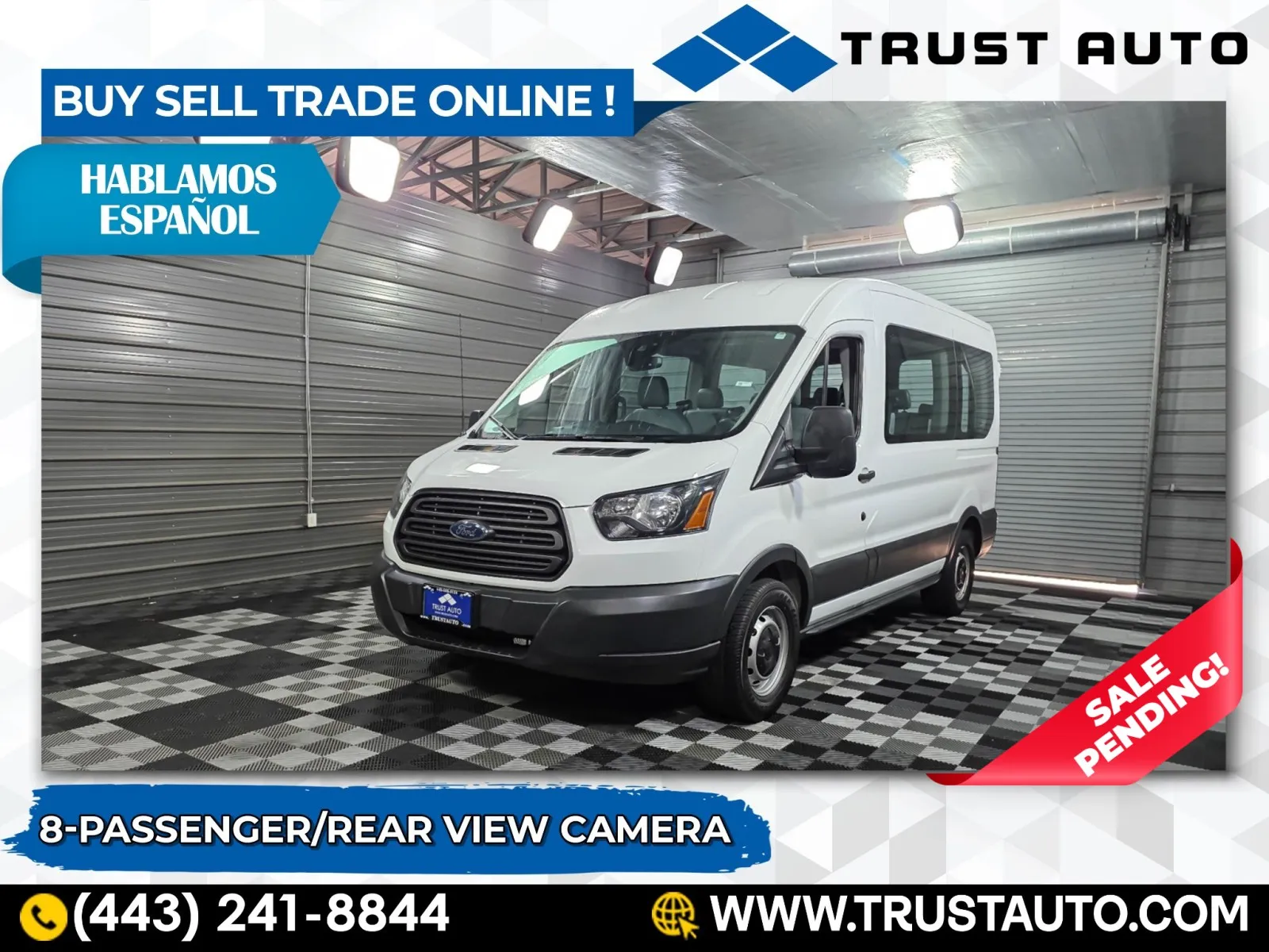 Used 2017 Ford Transit T-150 8-Passenger XL Medium Roof Minivan/Van for ...