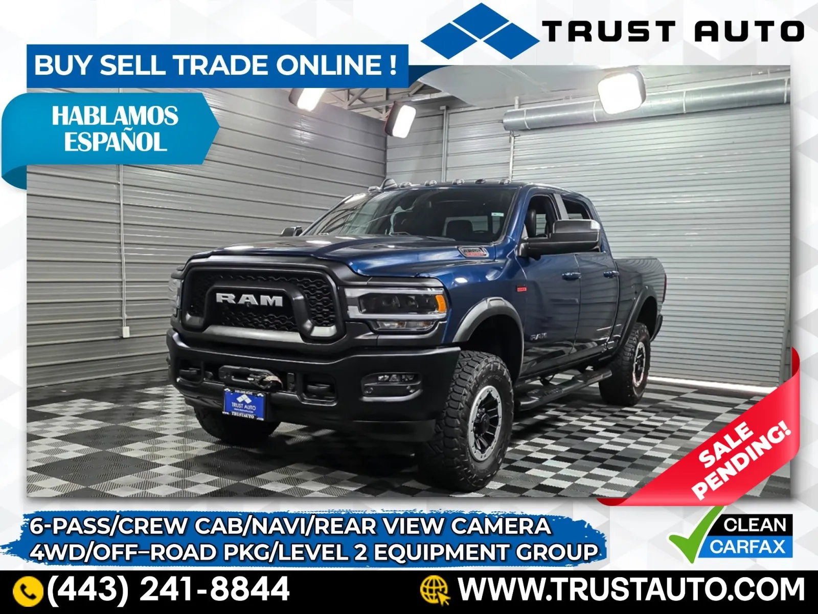 Used 2021 Ram 2500 Power Wagon 4WD Crew Cab 6-Pass Hemi Pickup Truck w ...
