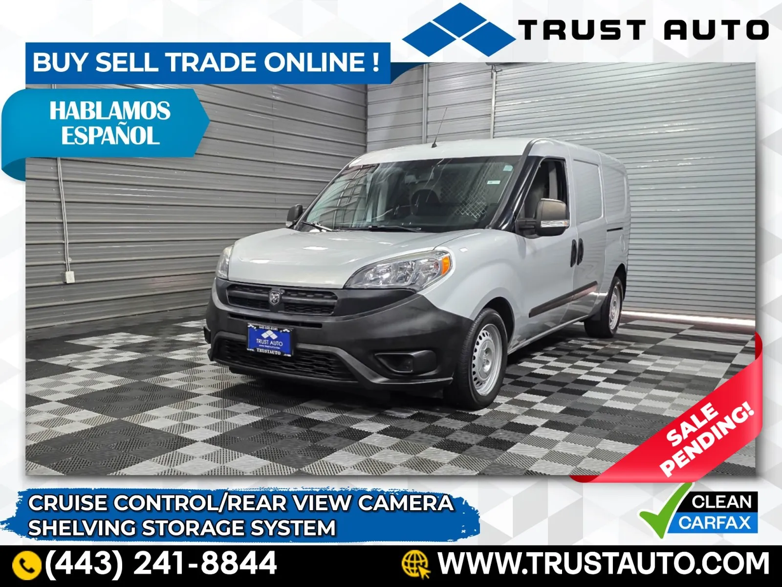 Used 2017 Ram ProMaster City Cargo Tradesman Minivan/Van w/Shelving ...