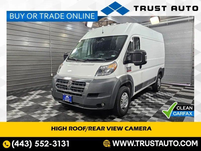 Used 2017 Ram ProMaster 1500 Cargo 136''WB High Roof 10FT Minivan/Van ...