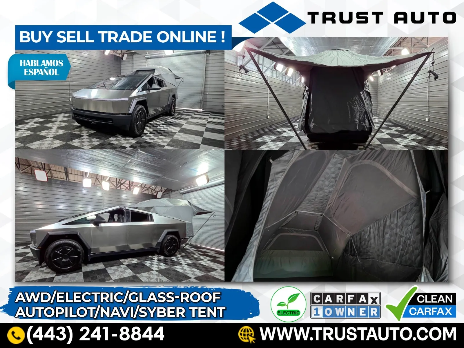 Used 2024 Tesla Cybertruck AWD Crew Cab Electric Pickup Truck w ...