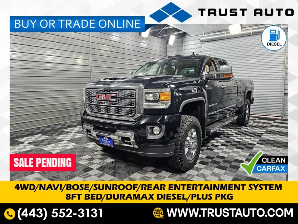 Used 2018 GMC Sierra 3500HD Denali 4WD Crew Cab 8FT Bed Duramax Diesel ...