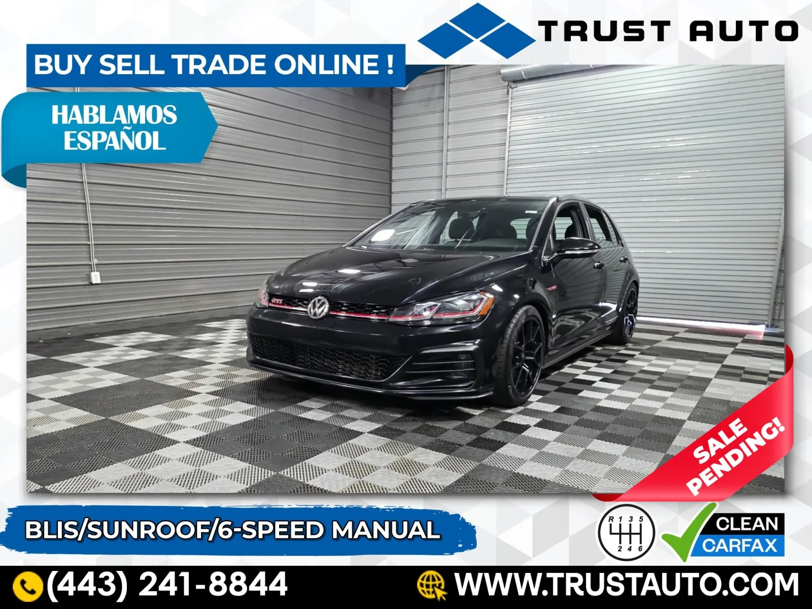Used 2020 Volkswagen Golf GTI SE 6-Speed Manual Hatchback for sale in ...
