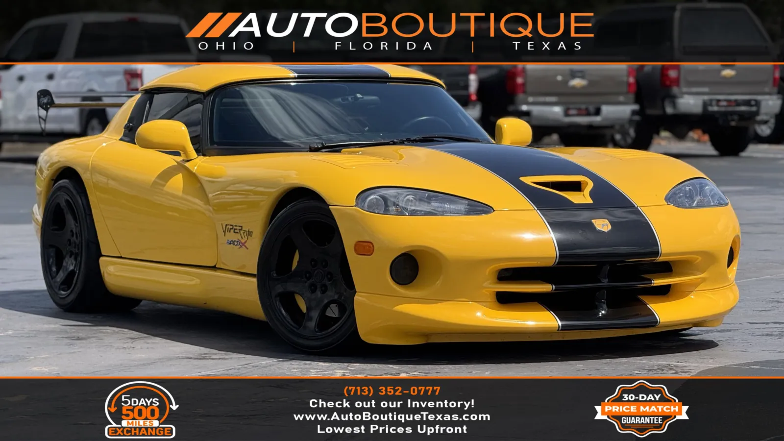 Used 2002 DODGE VIPER RT-1 RT/10 for sale in Alvin, TX at Auto Boutique ...