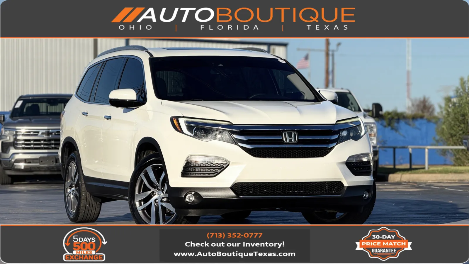 Used 2017 Honda Pilot Elite for sale in Alvin, TX at Auto Boutique ...